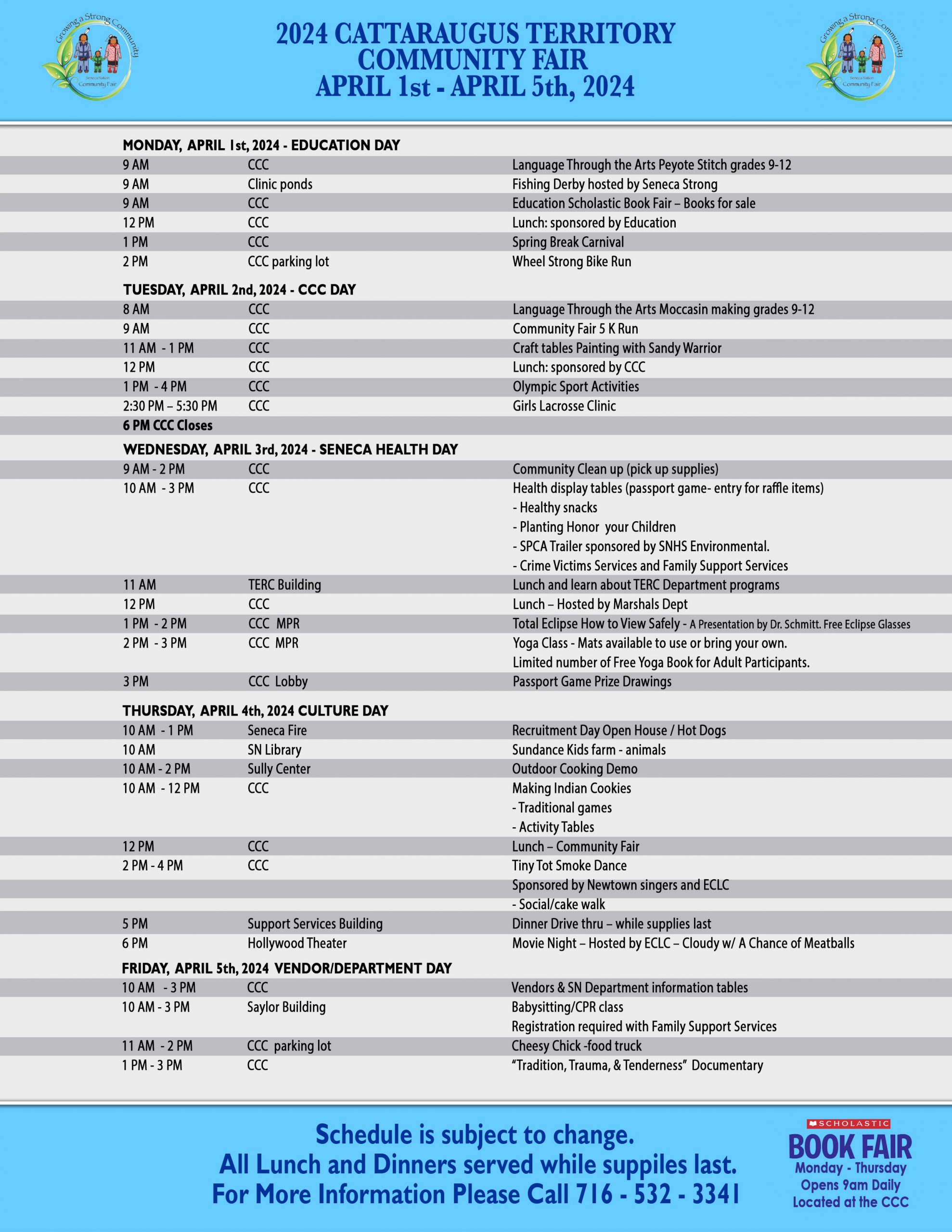 The 2024 Community Fair Schedule is Here! - SNI