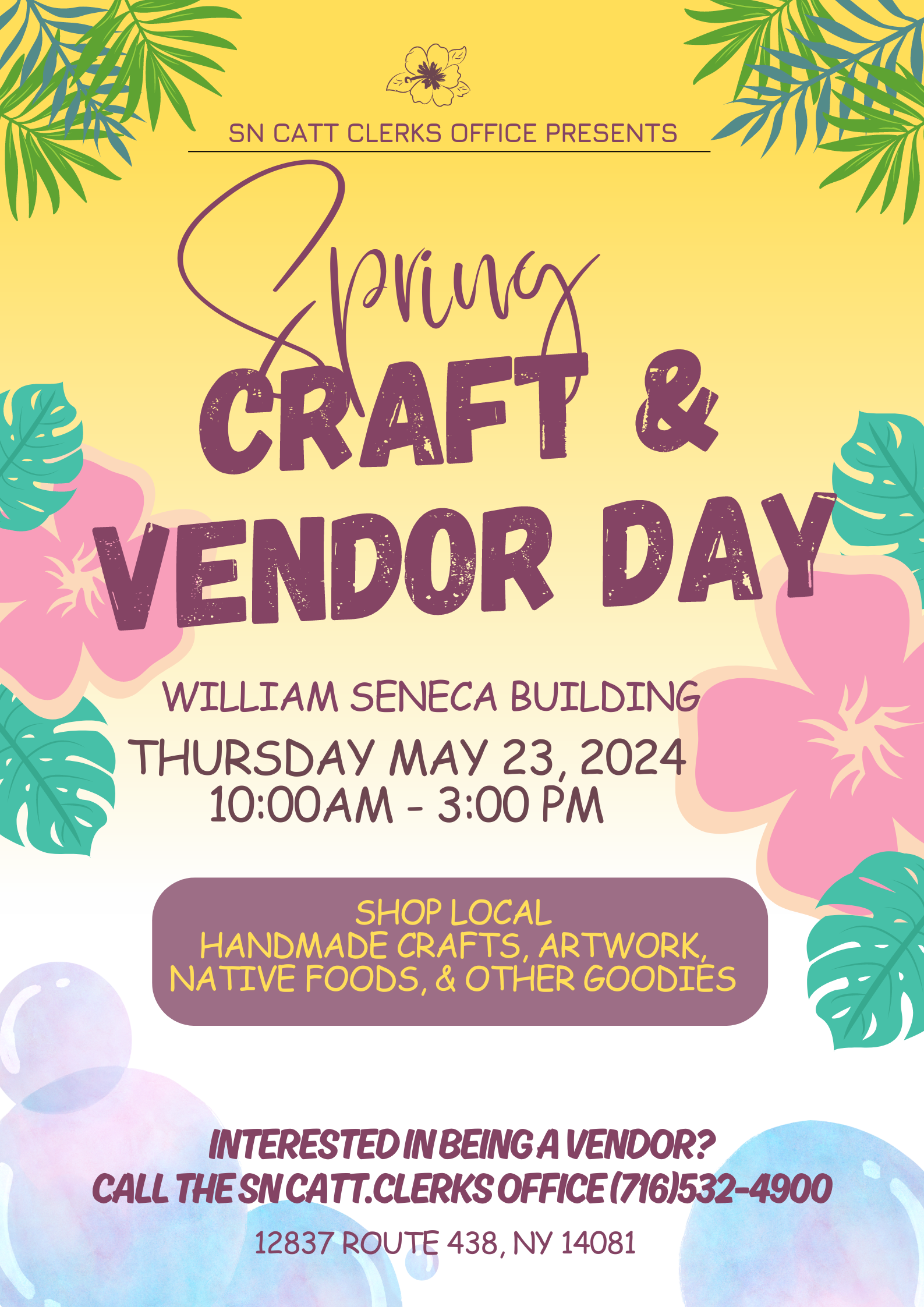 Spring Craft & Vendor Day Presented by the Cattaraugus Clerk's Office ...