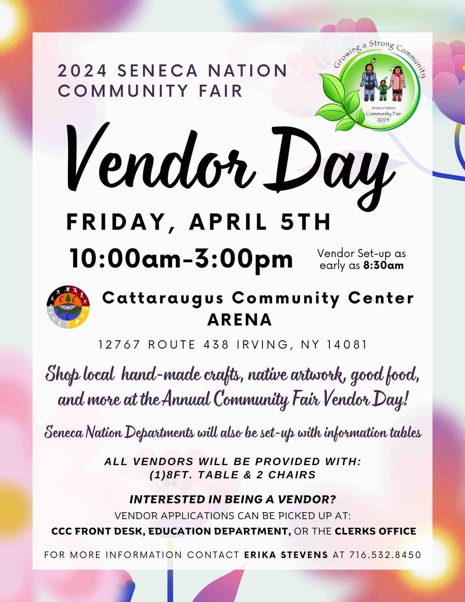 The annual Community Fair Vendor Day is April 5th at the CCC! - SNI