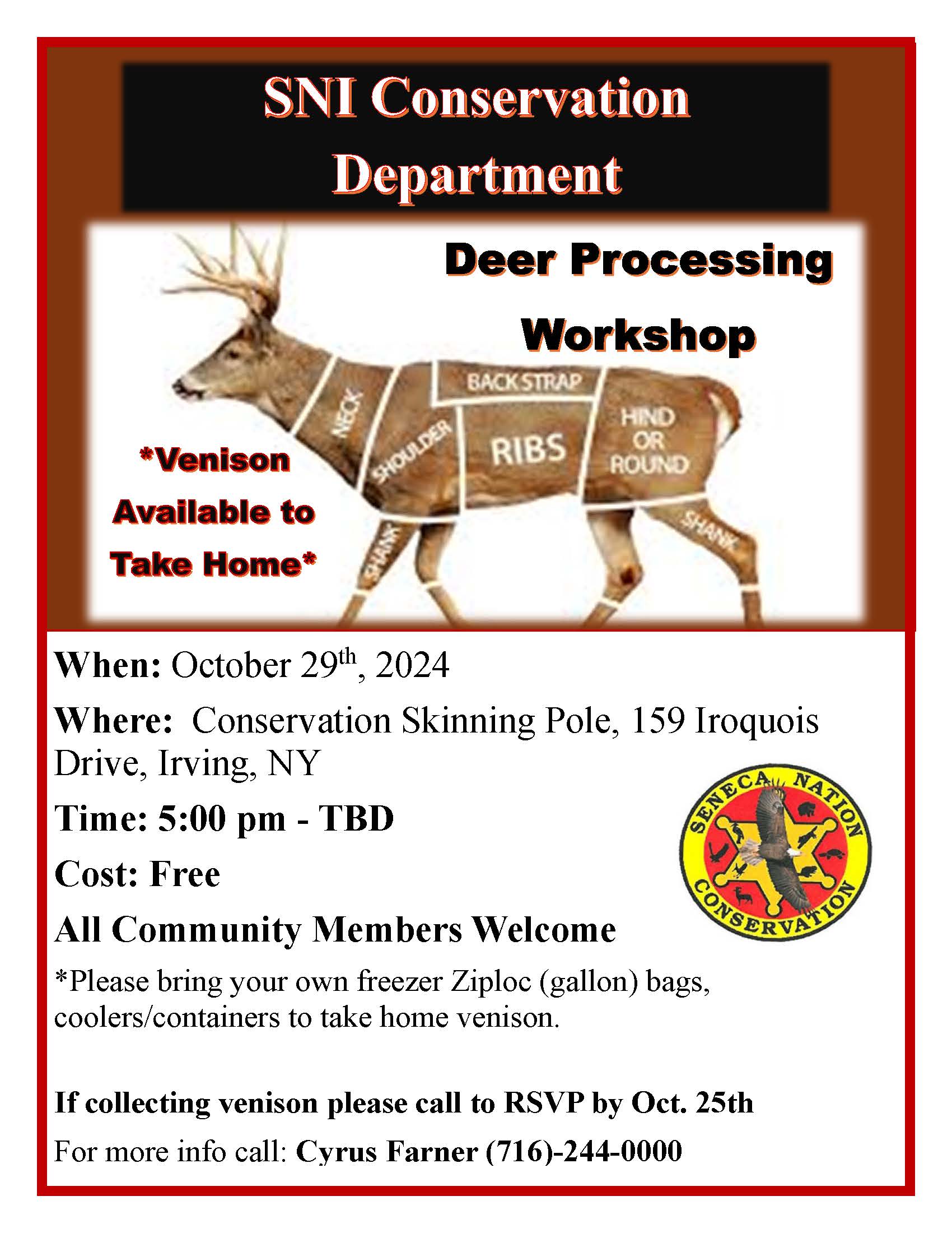 SNI Conservation Deer Processing Workshop - SNI