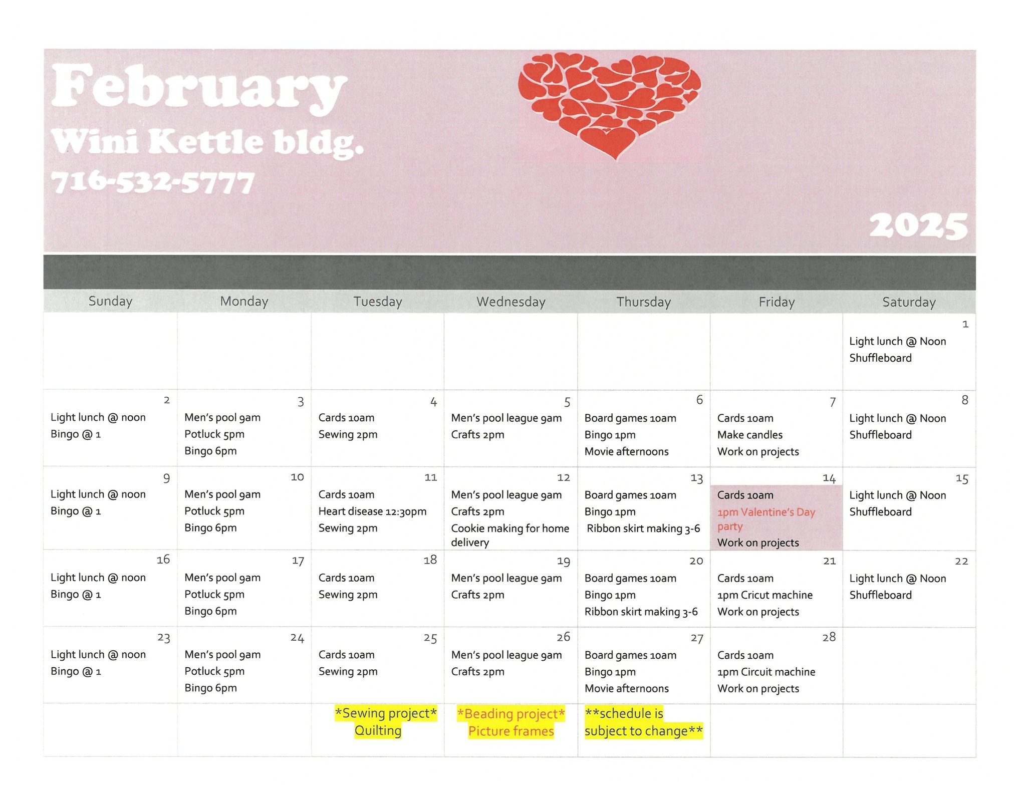 AOA Activity Calendars February 2025 - SNI